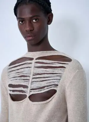 Rick Owens Distressed Wool-blend Knit Top - Multicolor