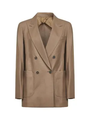 Max Mara Tobacco Stretch Cashmere Harald Blazer - Multicolor