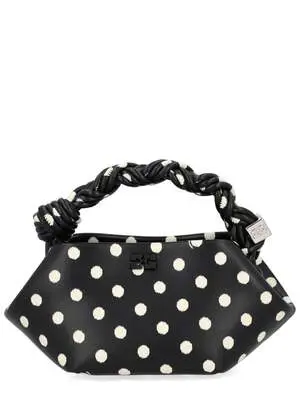 GANNI Mini Bou Bag With Twisted Handle And Polka Dot Pattern - Black