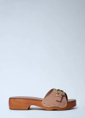 Chloé CHLOE Jeannette Wooden Sole Sandals Pink