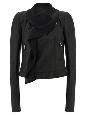 Rick Owens Scarf Biker Jacket - Black