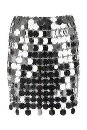 Rabanne Maxi Sequins Mini Skirt - Silver