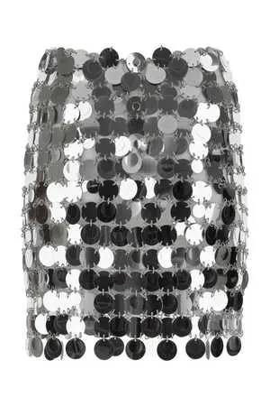 Rabanne Maxi Sequins Mini Skirt - Silver