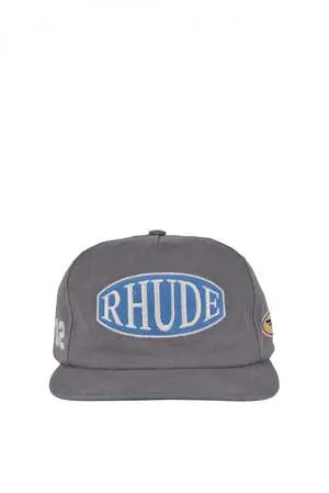 Rhude Cotton Cap With Embroidered Logo - Gray