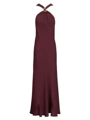 FORTE_FORTE Moroccan Crepe Halter Neck Dress With Golden Buckle