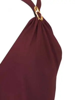 FORTE_FORTE Moroccan Crepe Halter Neck Dress With Golden Buckle