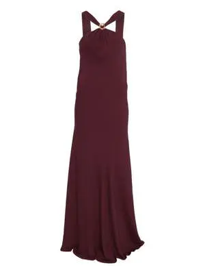 FORTE_FORTE Moroccan Crepe Halter Neck Dress With Golden Buckle