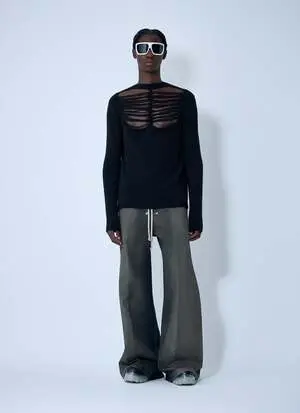 Rick Owens Wool-blend Knit Distressed Top - Black