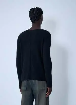 Rick Owens Wool-blend Knit Distressed Top - Black