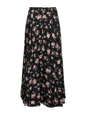 Dolce & Gabbana Vintage Rose Print Charmeuse Long Skirt - Multicolor