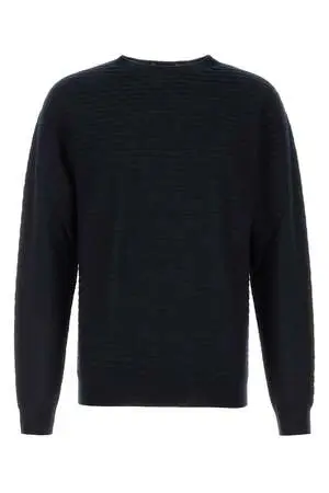 Giorgio Armani Wool Chevron Pattern Pullover