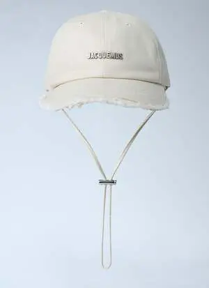 Jacquemus Logo Motif Cotton Baseball Cap - White