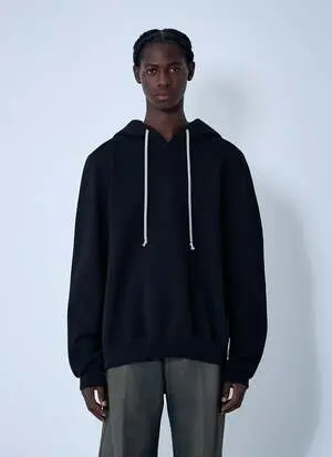 Rick Owens Cotton Hooded Sweatshirt - Black