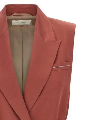 Peserico Double-breasted Linen Viscose Vest With Peak Lapels - Red