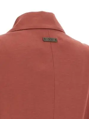 Peserico Double-breasted Linen Viscose Vest With Peak Lapels - Red
