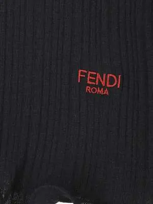 Fendi Wool Knitwear With Ruffle Detail - Black