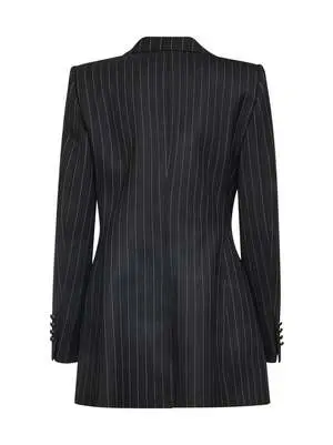 Dolce & Gabbana Black Pinstriped Stretch Wool Single-breasted Jacket