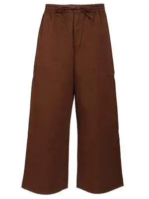 Loewe Cotton Drawstring Cropped Trousers