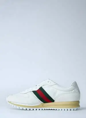 Gucci Re-motion Suede And Gg Motif Low-top Sneakers - White