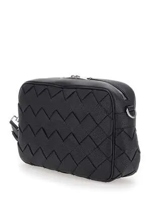 Bottega Veneta Medium Messenger Bag In Hammered Leather With Intreccio Motif