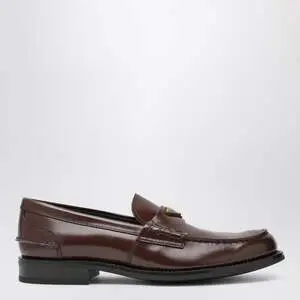 Prada Brushed Leather Moccasins - Brown
