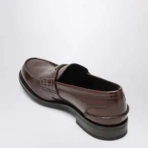 Prada Brushed Leather Moccasins - Brown