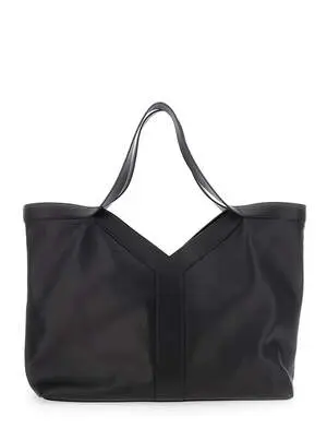 Saint Laurent Tote Bag With Two Top Handles And Hook Closure In Leather - Black