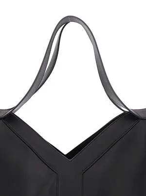 Saint Laurent Tote Bag With Two Top Handles And Hook Closure In Leather - Black
