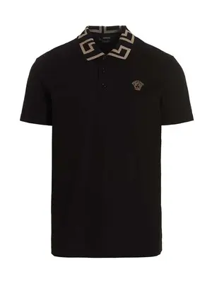 Versace Greca' Polo Shirt - Black