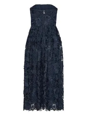 ROTATE BY BIRGER CHRISTENSEN Dress With Floral Embellishments And Semi-transparent Design - Blue