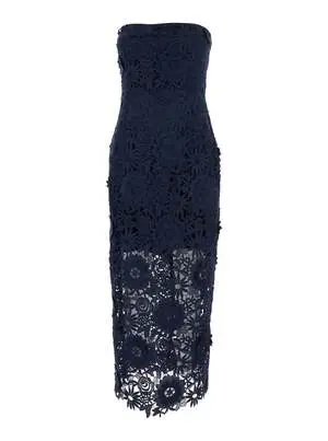 ROTATE BY BIRGER CHRISTENSEN Floral Lace Strapless Dress