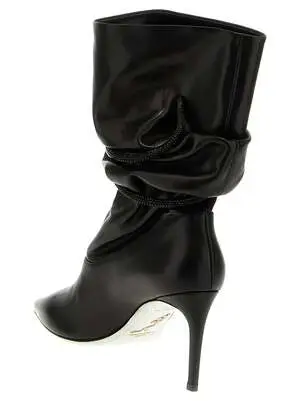 Rene Caovilla Rhinestone Nappa Ankle Boots