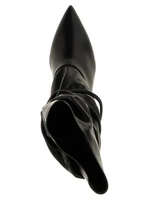 Rene Caovilla Rhinestone Nappa Ankle Boots