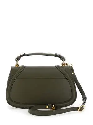 Gucci Blondie Handbag In Leather With Gg Logo Plaque - Green