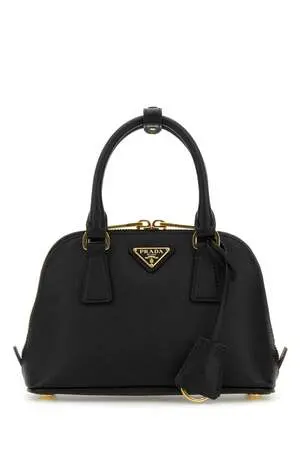 Prada Vitello Leather Handbag - Black