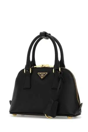Prada Vitello Leather Handbag - Black
