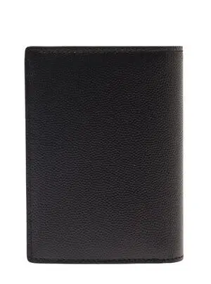 Saint Laurent Cardholder 'grain De Poudre' With Logo Embossed In Leather For - Black