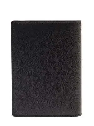Saint Laurent Cardholder 'grain De Poudre' With Logo Embossed In Leather For - Black
