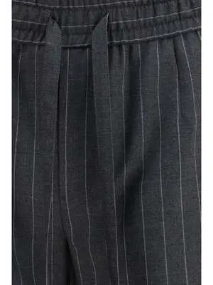 Dolce & Gabbana Wool Pinstriped Trousers - Gray