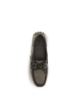 Brunello Cucinelli Lace-up Suede Loafers