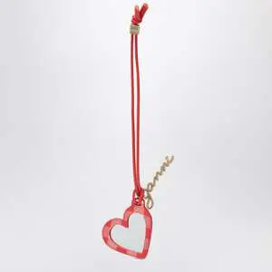 GANNI Ganni Heart-Shaped Mirror Bou Red Women Red