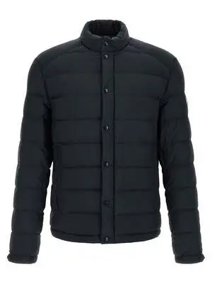 Moncler Selves' Down Jacket With Stand Collar And Logo Patch