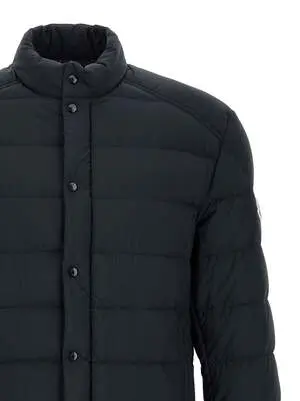 Moncler Selves' Down Jacket With Stand Collar And Logo Patch