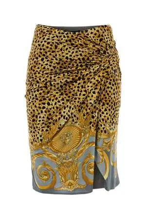 Versace Printed Jersey Skirt