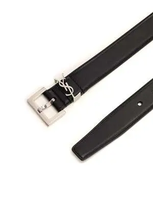 Saint Laurent Leather Belt With Cassandre Logo