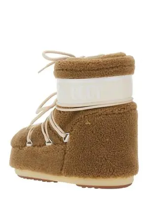 Moon Boot Icon Fleece Snow Ankle Boots - Cream