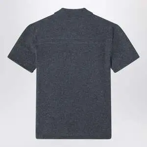 Miu Miu Slate Grey Cashmere Polo Shirt - Gray