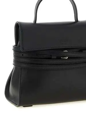 Moschino Tie Me Nappa Leather Handbag - Black
