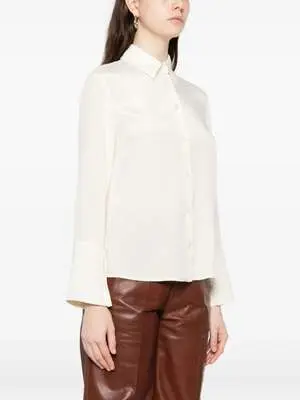 Max Mara Oversized Stretch Silk Shirt - White