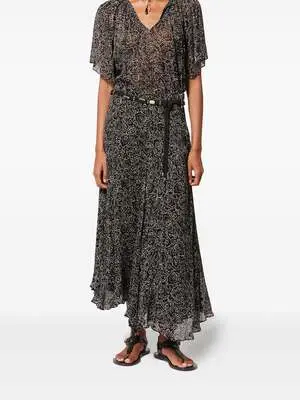 Isabel Marant Étoile Printed Muslin Skirt - Black